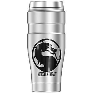 THERMOS Mortal Kombat X Symbol STAINLESS KING Stainless Steel Travel Tumbler, Vacuum insulated & Double Wall, 16oz