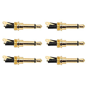 ASHATA Headphone Jack, 100Pcs 3.5mm Mono Headphone Jack, 2-Pole Audio Cable Jack DIY AUX Adapter Replacement, for Radios, Headsets, Scanners