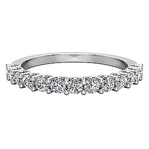 Wedding Rings Diamond Ring 18K White Gold Anniversary 0.50 carat tw (G,VS) (RS 7.5)