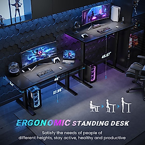 SIAGO Electric Standing Desk Adjustable - 48 x 24 Inch Sit Stand up Desk with Cable Management - 3 Memory Preset Adjustable Height Desk Computer Home Office Desk