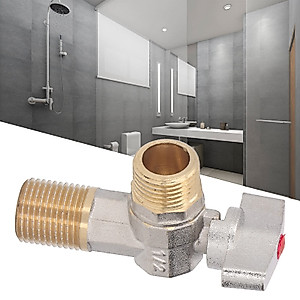 G1/2 Thread Brass Valve, Faucet Valve G1/2 Thread Angle Stop Valve for Kitchen Bathroom, Mop Handles (Red)