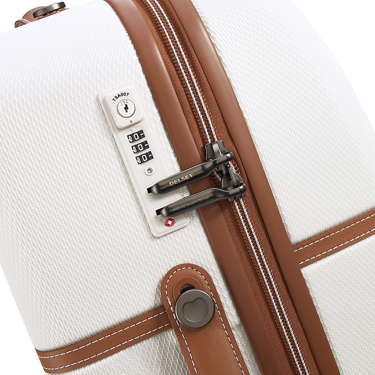 DELSEY PARIS Chatelet Air Hardside Luggage, Spinner Wheels, Champagne White, Checked-Large 28 Inch