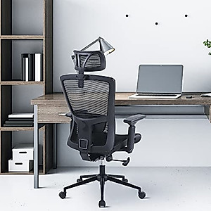 Youhauchair Ergonomic Office Chair, Home Office Desk Chairs with Adjustable Headrest and Lumbar Support, 3D Armrests, Tilt Lock Function, High Back Swivel Mesh Computer Chair