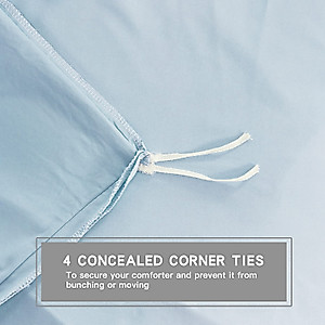 Helthep Duvet Cover King Size, Soft King Duvet Cover Set, 3 Pieces Double Brushed King Size Duvet Covers with Zipper Closure, 1 Duvet Cover 90x104 inches and 2 Pillow Shams（Blue）…