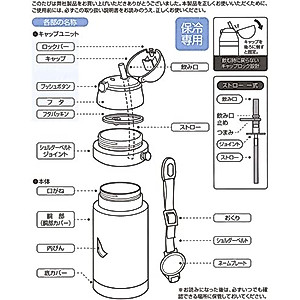 Skater SSPV4_494567 Children's Water Bottle, One Push Straw Bottle, Stainless Steel, 12.8 fl oz (380 ml), Ghibli My Neighbor Totoro, Light Color, Diameter 2.8 x Height 8.1 inches (72 x 206 mm), 3D