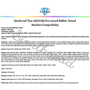 Simthread 25pcs White Prewound Bobbin Thread Size A (SA156) 60WT for Brother Innovis, Babylock, Bernette, Bernina and Janome Embroidery Thread Sewing Thread Machine with Clear Storage Plastic Case DIY