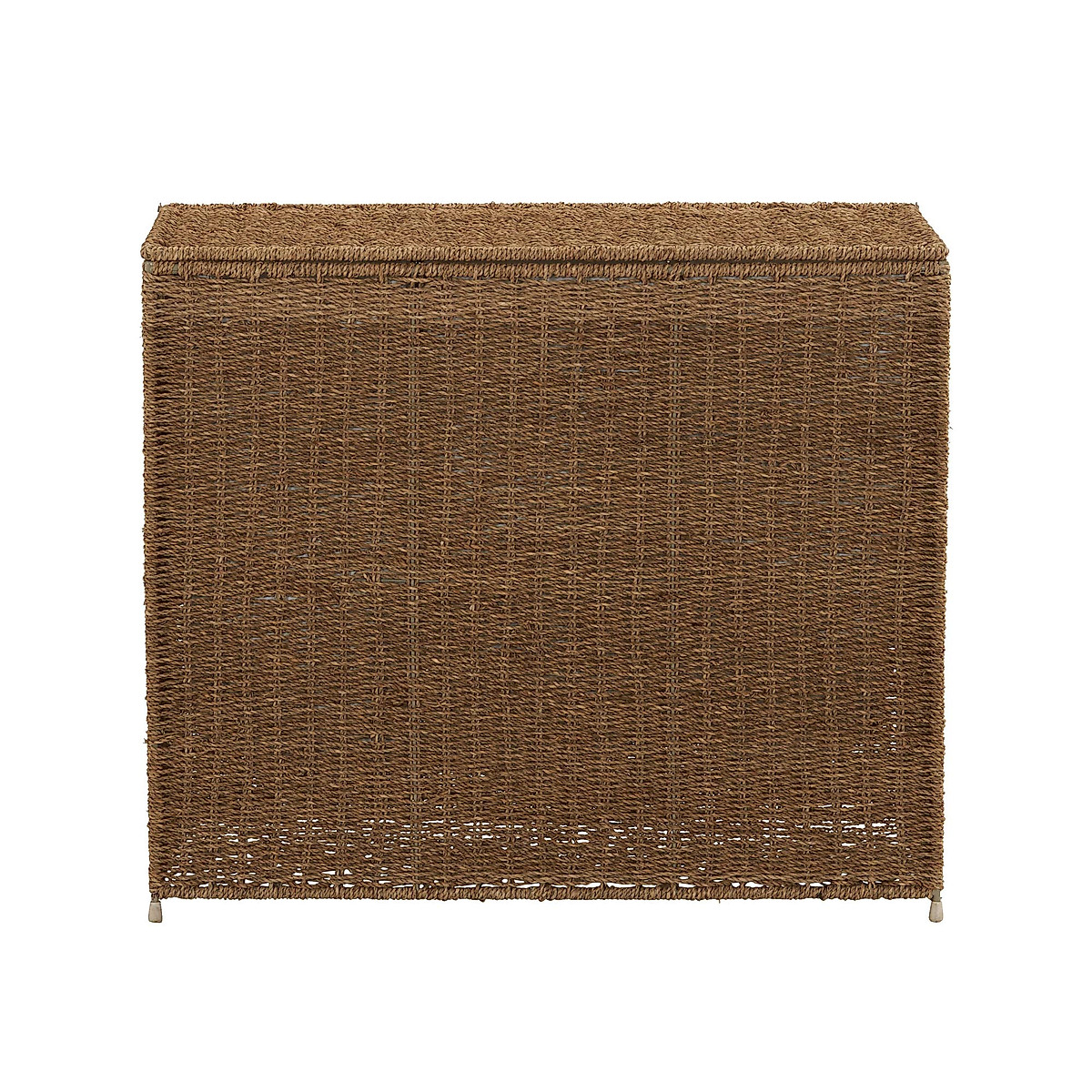 Household Essentials Brown ML-5445 Wicker 3 Compartment Laundry Sorter with Lid | 3 Section Clothes Hamper