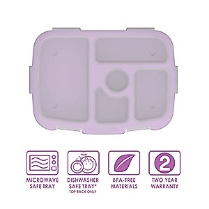Bentgo® Kids Prints Tray with Transparent Cover - Reusable, BPA-Free, 5-Compartment Meal Prep Container with Built-In Portion Control for Healthy Meals At Home & On the Go (Mermaid Scales)