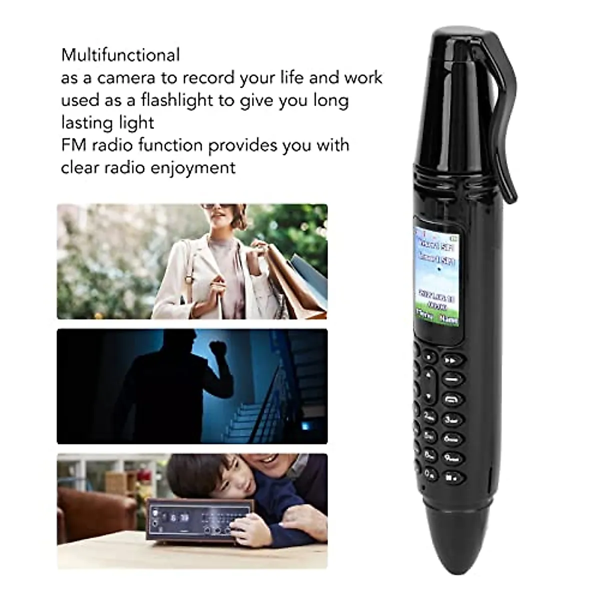 Dpofirs Pen Mini Cell Phone,Bluetooth Dialer and 0.96 Inch Tiny Screen Mobile Phone,Dual SIM GSM Support and 32G Memory Card with Camera,Unlocked and Ready for Worldwide Network.