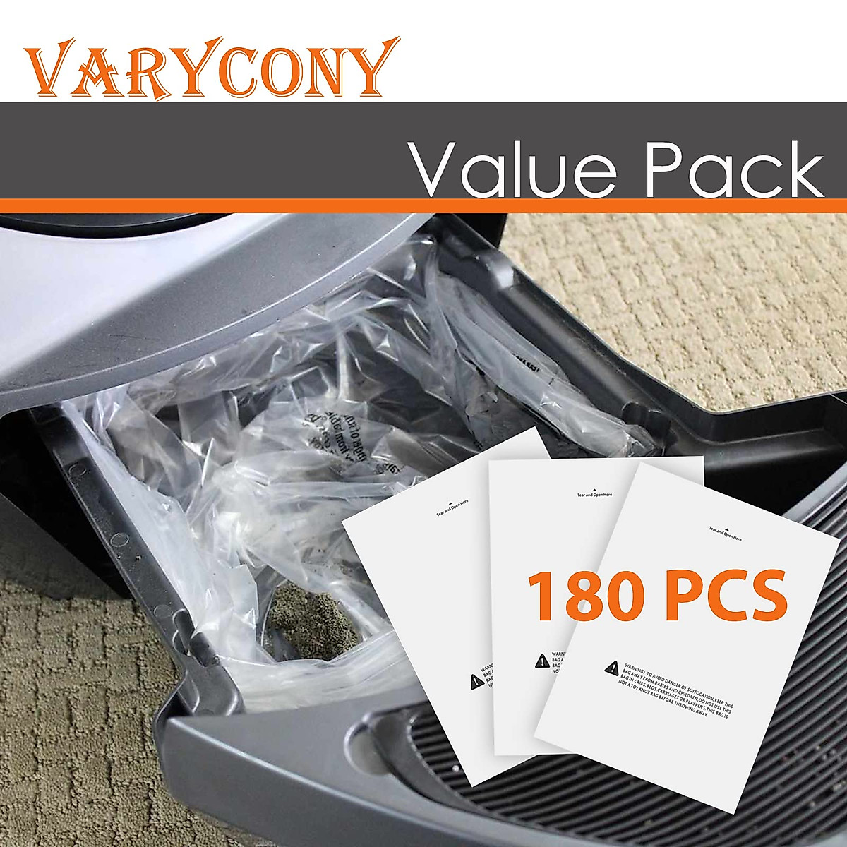 180 Pcs Waste Drawer Liners Compatible with All Litter Box Robot Models, 9-11 Gallons Replacement Liners, Custom Compatible with Litter Box Robot Waste Drawer