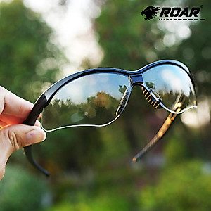 ROAR Clear Premium Safety Glasses 6 pairs per box Eyewear Protective Glasses Safety Goggle Airsoft Goggle, Strong Impact Resistant Lens for Laboratory, Construction, Industrial Safety, Craft