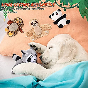 7 Pieces Dog Squeaky Toys Squeaky Hide and Seek Activity Puppy Chew Toys Plush Dog Toy Plush Stuffing Woodland Friends Burrow Stuffing with Squeakers for Small Medium Dogs Puppy Pets (Cute,Small)