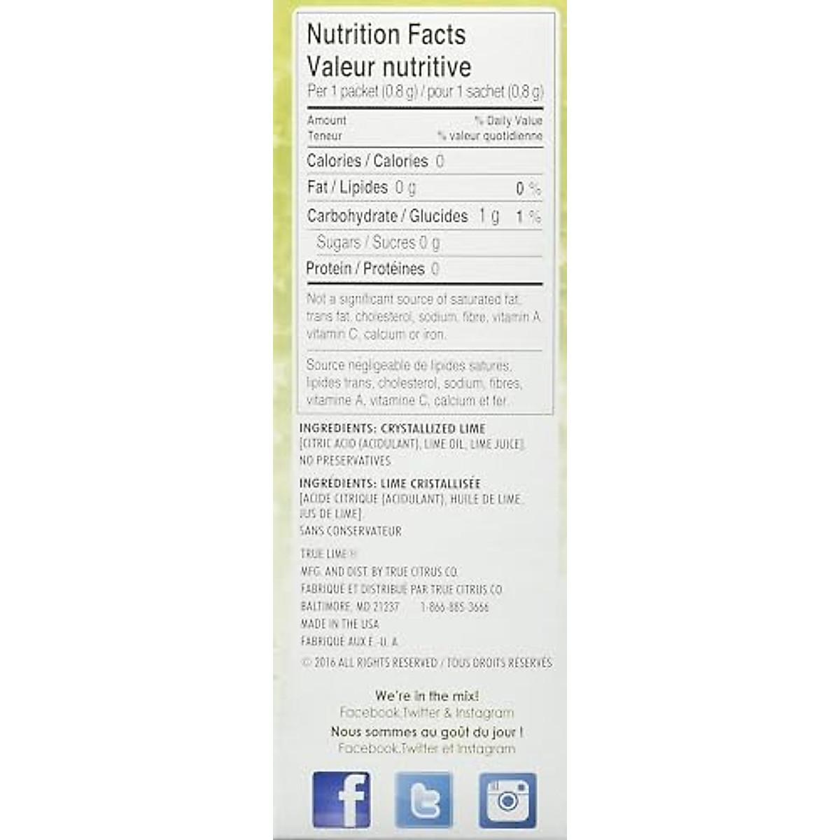 True Lime Water Enhancer, Bulk Dispenser Pack, 0 Calorie Drink Mix Packets, Sugar Free Flavoring Powder Made with Real Limes, 32 Count (Pack of 1)