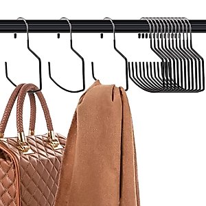 Mezchi 15 Pack Scarf Ring Hangers, 8 Inch Large Size Purse Hanger Hooks, Non-Slip Belt Hanger for Closet, Sturdy Metal Closet Hooks for Hanging Bags, Purses, Belts, Scarfs