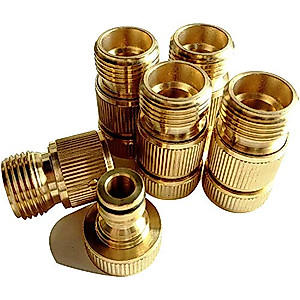 Piroir Garden Hose Quick Connect, Solid Brass Garden Hose Connectors 3/4 Inch GHT Water Hose Fitting for Garden(5 Set of Male & Female Water Hose Connectors)