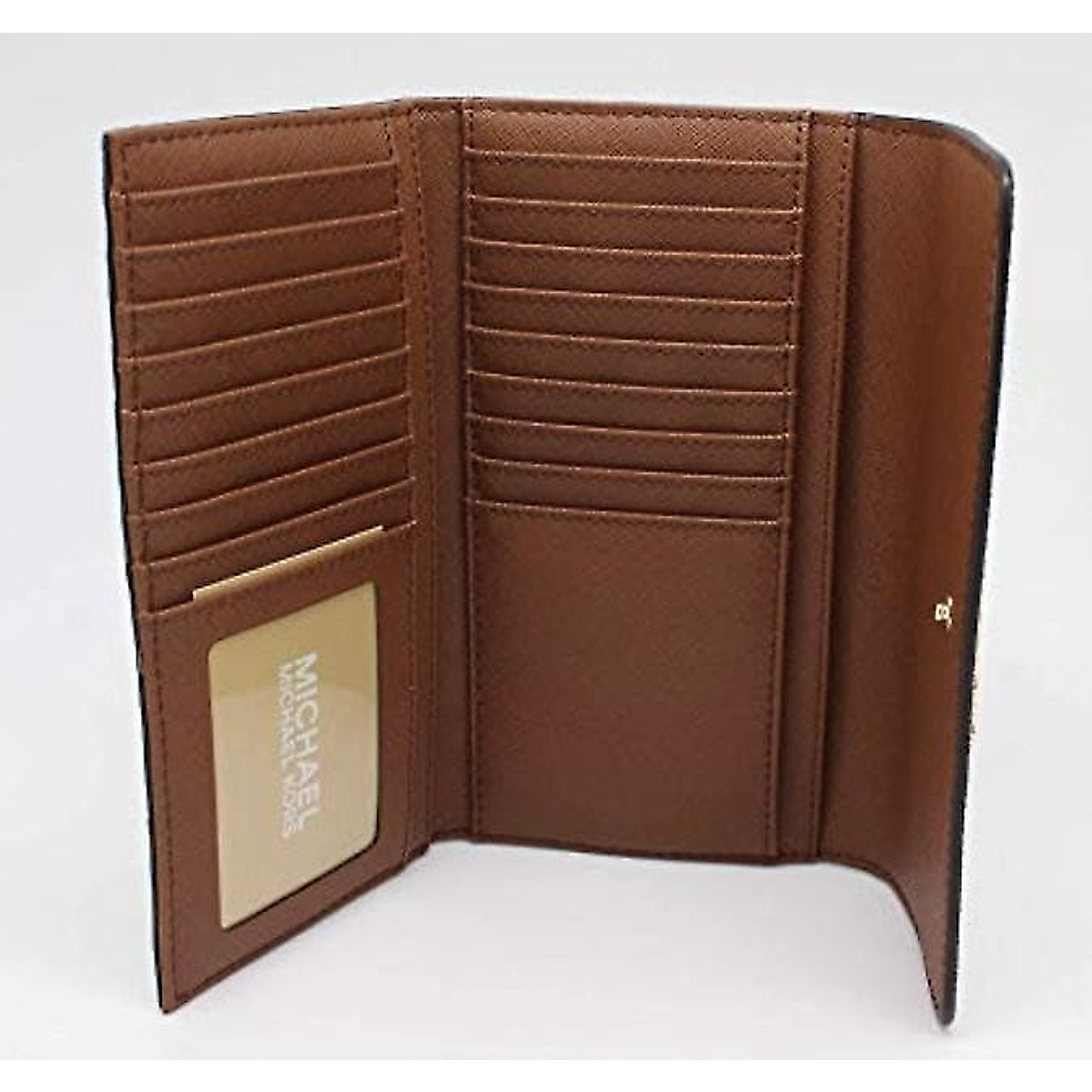 Michael Kors Jet Set Travel Large Trifold Leather Wallet (Vanilla)