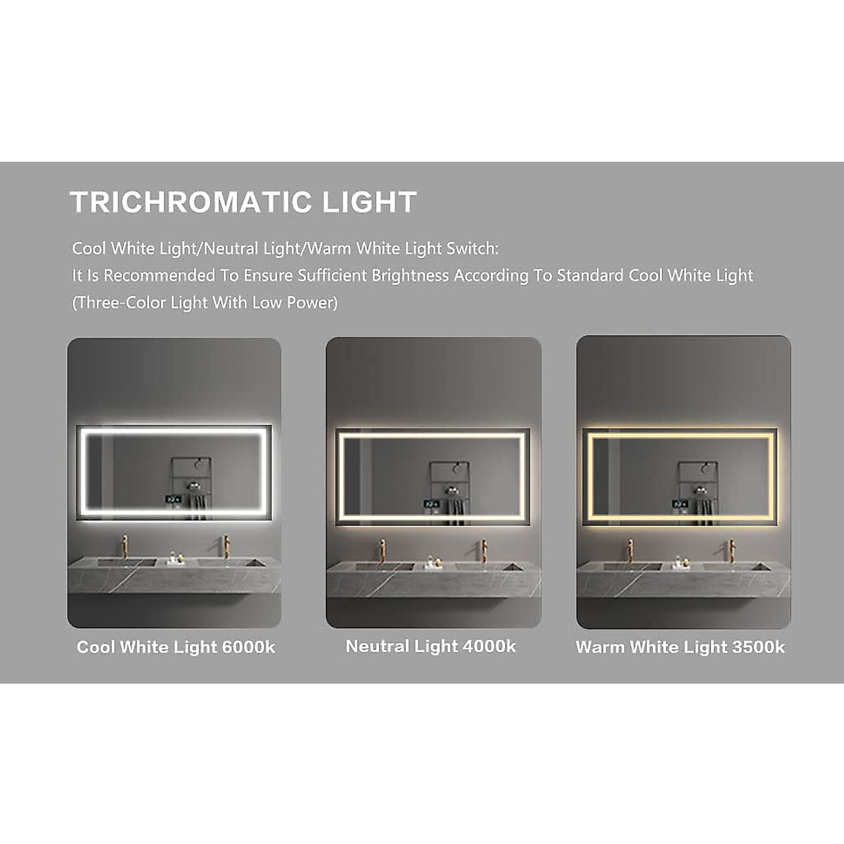 BHBL Lighted Bathroom Mirror 24 x 32 Inch Led Mirror for Bathroom,Bathroom Mirrors Wall Mounted with Anti-Fog,Dimmable,Vertical & Horizontal (CK010-2432-TS) Lighted Makeup Mirror