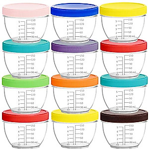 Youngever 18 Pack Baby Food Storage, 6 Ounce Baby Food Containers with Lids and Labels, 9 Assorted Colors
