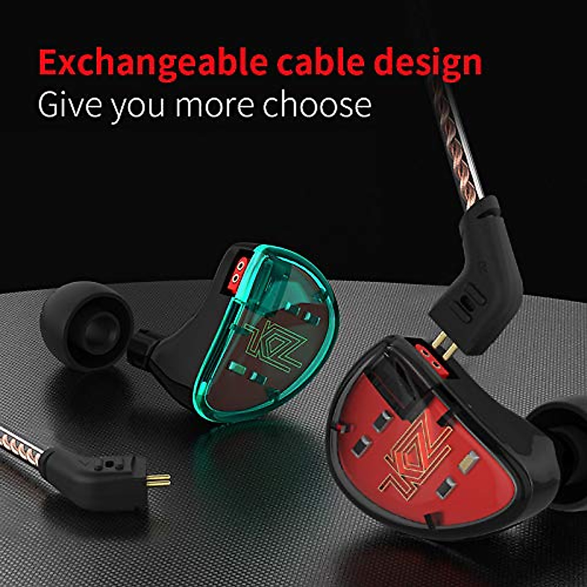 KZ AS10 IEM 5 Balanced Armature Driver Earphone, Stereo HiFi KZ in Ear Monitor Headphone Musician Headset with Detachable 2 Pin Cable(No Microphone, Black)