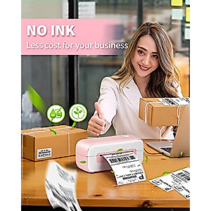 Shipping Label Printer, Itari High Speed 4x6 Thermal Label Makers for Shipping Packages, Small Desktop Sticker Printer for Home Business, Compatible with Amazon, Etsy, Ebay, USPS, Shopify, FedEx, Pink