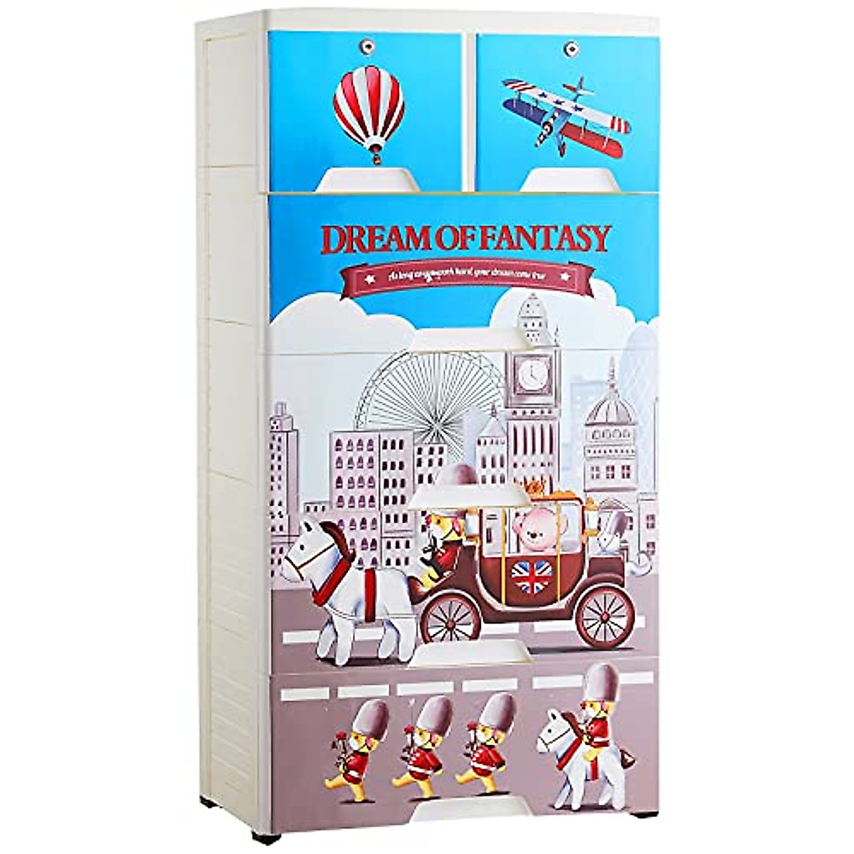 Vividness Plastic Drawers Dresser,Tall Dresser,Sturdy Organizer Unit,Easy Pull Closet Drawers,Storage Cabinet for Clothing,Nursery,Bedroom-6 Drawers (London)