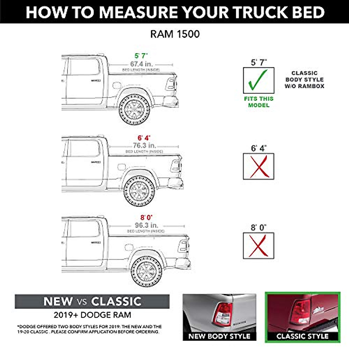 Extang Encore Hard Folding Truck Bed Tonneau Cover | 62425 | Fits 09-18, 19/20 Classic Dodge RAM 1500/2500/3500 5' 7" Bed (67.4")