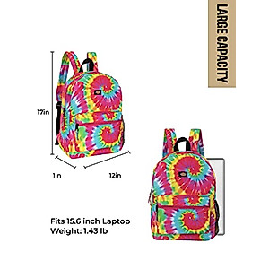 Dickies Freshman Backpack Classic Logo Water Resistant Casual Daypack for Travel Fits 15.6 Inch Notebook (Pink Tie Dye)