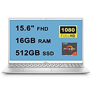 Dell Inspiron 15 5000 Business Laptop Computer 15.6" FHD Display AMD Octa-Core Ryzen 7 4700U (>i7-10510U) 16GB DDR4 512GB SSD Fingerprint Reader Backlit Keyboard Win10