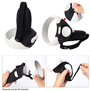 BWWNBY Soft Silicone Game VR Accessories Facial Pad Protective Cover Set VR Headset Cover Fit for Oculus Quest 2(Grey)