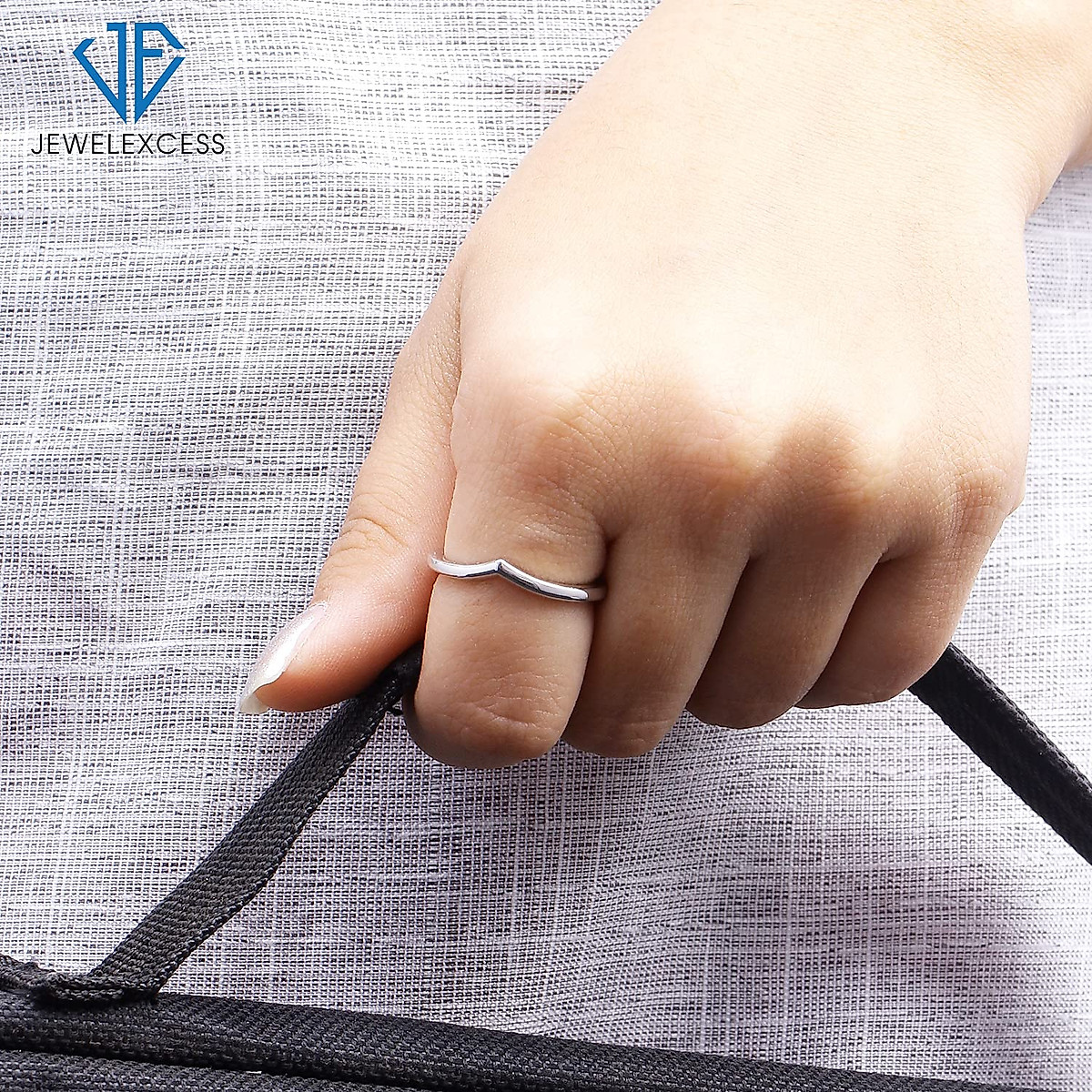 JEWELEXCESS Sterling Silver Wishbone Friendship Ring for Women | Dainty Sterling Silver Promise Ring For Women | Silver Friendship Ring For Women