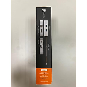 j5create USB C Hub - 4K 60Hz HDMI, 100W PD, 2 x USB-A, Ethernet | for Steam Deck, MacBook, ChromeBook, XPS, Surface Pro (JCD391)