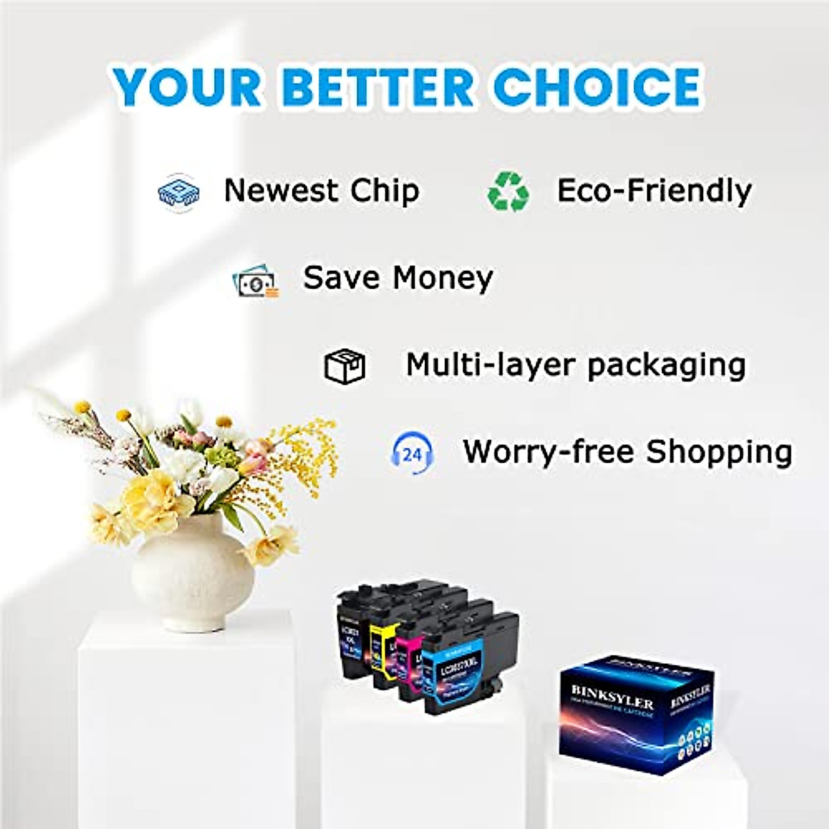 BINKSYLER Compatible LC3037 XXL Ink Cartridges Replacement for brother LC3037 LC3037XXL LC3039 Work for Brother MFC-J6945DW MFC-J6545DW MFC-J5845DW MFC-J5945DW(1 Black,1 Cyan,1 Magenta,1 Yellow)4 Pack