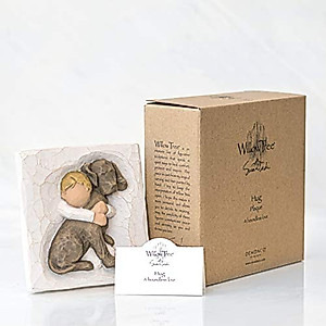 Willow Tree Hug Plaque, Sculpted Hand-Painted bas Relief