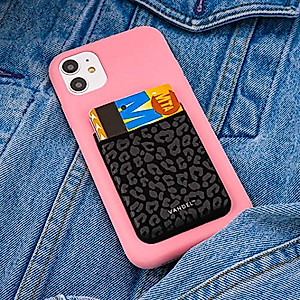 VANDEL Pocket – Stick-On Fabric Phone Wallet Stick On for Women, Cute Credit Card Holder for Phone Case, Stick On Back of Phone Fabric Sleeve for iPhone Pocket, Stretchy Wallet Phone Case