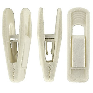 Corodo Velvet Hangers Clips, 20 Pack Ivory Pants Hanger Velvet Clips, Strong Hanger Clips Perfect for Thin Felt Hangers