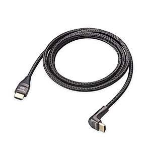 Cable Matters 48Gbps Ultra HD 8K Right Angle HDMI Cable 6.6 ft (90 Degree HDMI Cable) with 8K @120Hz, 4K @240Hz and HDR Support in Black