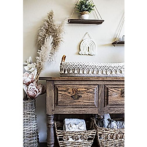 Aumterra Baby Changing Basket with Pad and Safety Straps - Luxury Macrame Design/Baby Moses Baskets/Boho Baby Decor/Baby Shower Gifts/Includes Diaper Caddy, Carry Bag and Waterproof Pad