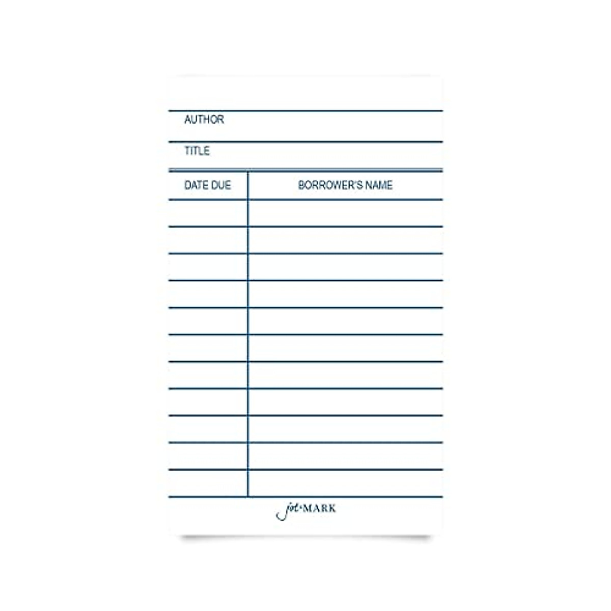 Jot & Mark Library Due Date Note Cards | Checkout Catalog Book Cards (100 cards per pack)