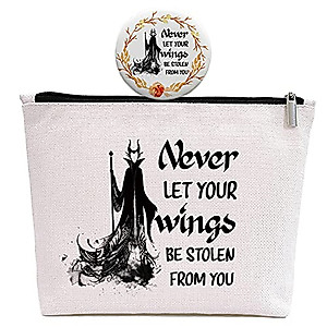 GevGuxLuo Friends Gift for Women, Inspirational Birthday Christmas Gifts for Her Best Friend Bestie Sister, Never Let Your Wings Be Stolen from You, Makeup Bag