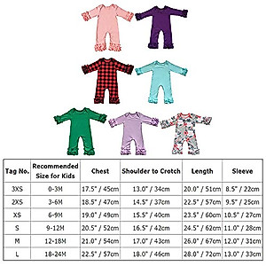 IBTOM CASTLE Baby Girls Boys Christmas Icing Ruffle Jumpsuit Pants Plain Layering Bodysuit Romper Long Sleeve Pajamas Birthday Outfits Black 0-3 Months