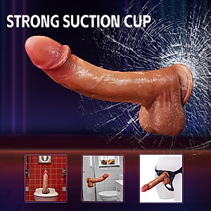 7.3in Realistic Dildo Penis Sex Toys for Beginners, Silicone G-spot Dildo Anal Prostate Toys with Suction Cup for Hands-Free Play, Flexible & Waterproof Adult Sex Toys for Women & Gay Men