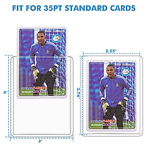 VOOVAO Toploader Clear 3" x 4" Toploaders Holder,Top Loaders for Cards,Card Protectors Hard Plastic for Baseball,Basketball,Trading Card 100ct.