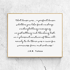 ZLKAPT That House Was a Perfect House Sign J.R.R Tolkien Quoets Art Print Distressed Sign Farmhouse Sign 8 x 10 Inches Unframed