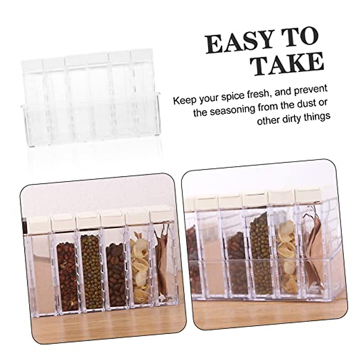 KICHOUSE 2 Sets Kitchen Seasoning Box Dispenser Container Travel Salt Shaker Small Salt Shaker Leakproof Jars Sugar Shaker Sugar Storage Container Anti-Slip Seasoning Jars Seasoning Bottles