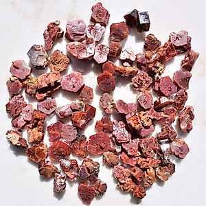 Zenergy Gems Charged Natural Moroccan Vanadinite Specimen Crystal Pendant + 20" Silver Plated Chain + Selenite Charging Heart [Included]