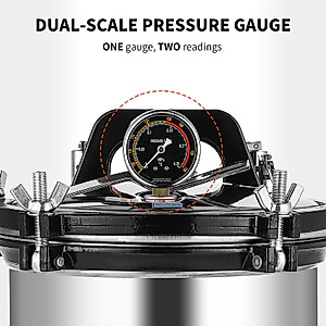 BAOSHISHAN 18L Electric Pressure Canner 19 QT Stainless Steel Portable Pressure Canner for Mushroom Growing, Jar Canning 1.2KW 110V