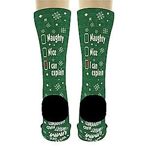 Santa Gifts I Can Explain Santa Claus Socks Merry Christmas Accessories 1-Pair Novelty Crew Socks