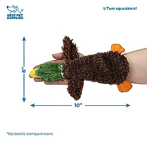 Best Pet Supplies 2-in-1 Stuffless Squeaky Dog Toys with Soft, Durable Fabric for Small, Medium, and Large Pets, No Stuffing for Indoor Play, Supports Active Biting and Play - 1Wild Duck, Small