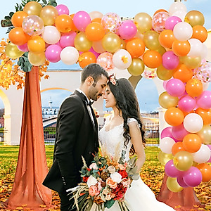 Little Pumpkin Autumn Party Balloon Garland Arch, Fall Baby Shower Pink Orange Balloons for Fall Theme Bridal Shower Thanksgiving Wedding Engagement Birthday Party