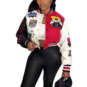 VOIKERDR Button Down Shirts for Women Outerwear Windbreaker Varsity Jacket for Women Summer Lightweight Jacket 2023